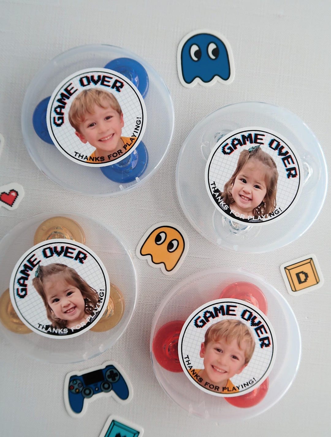 Gamer Birthday Stickers, Thank You Stickers, Round Labels, Custom Thank ...