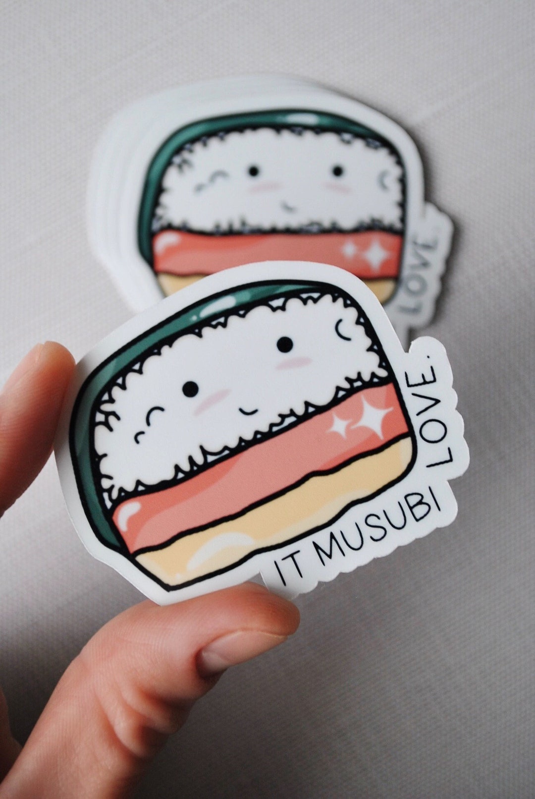 Cute Spam Musubi With Egg Sticker, Kawaii Spam, Asian Foods, It Musubi ...