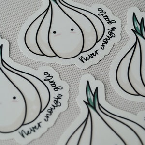 Kawaii Cute Garlic Stickers, Garlic Lovers Foodie Gift, Stocking ...