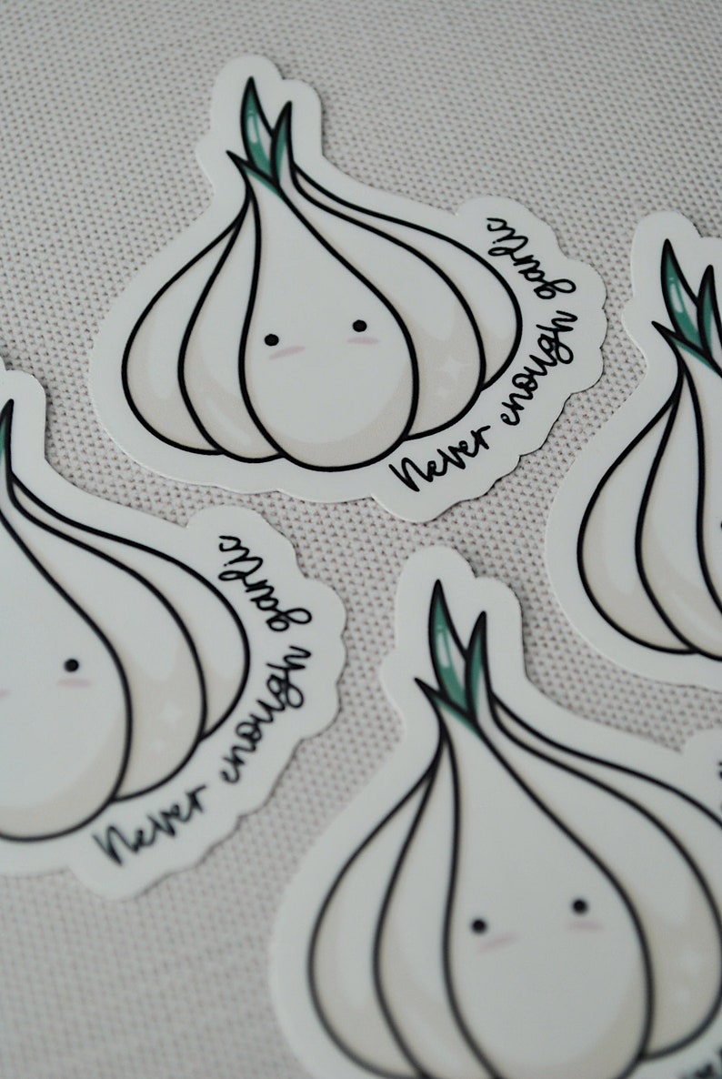 Kawaii Cute Garlic Stickers, Garlic Lovers Foodie Gift, Stocking ...