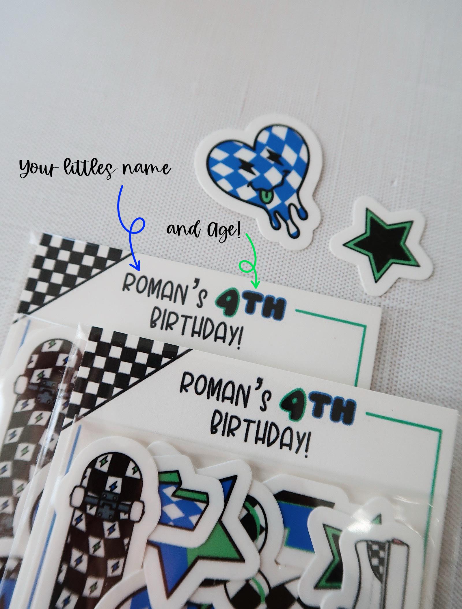 Custom Vinyl Stickers, Personalized Birthday Party Favors, Vinyl ...