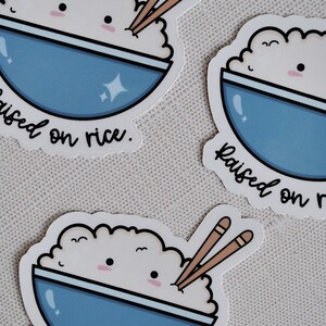 Kawaii Rice Bowl Sticker, Cute Asian Food Sticker, Chopstick Stickers ...