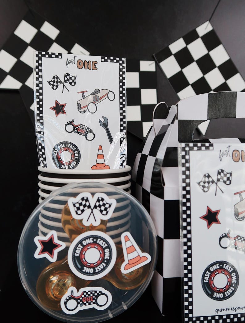 Fast One Birthday Theme, Vintage Race Car, Sticker Sheets, Cool Party ...