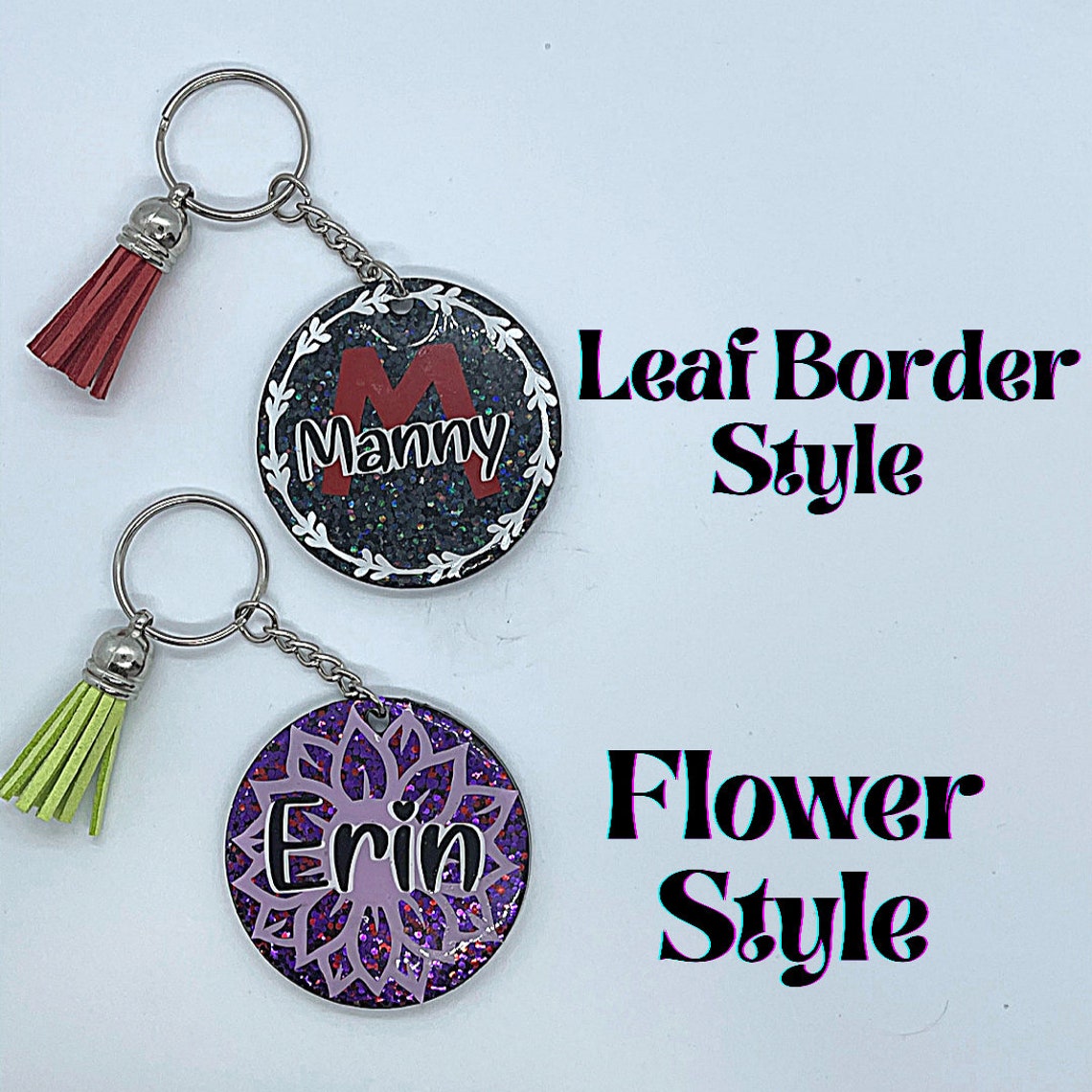Personalized Name Keychains Personalized Name Glitter | Etsy
