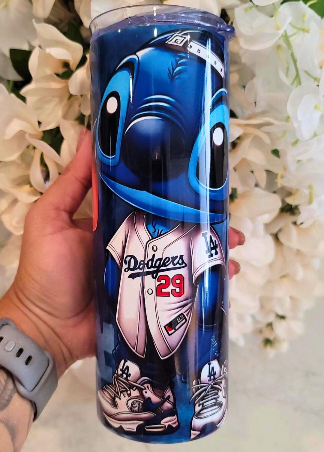 Stitch Dodgers 20oz Tumbler, LA Dodgers, Stitch - Etsy