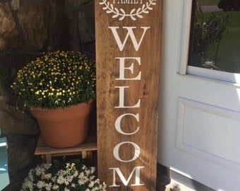 Stained Gray Welcome Sign - Etsy