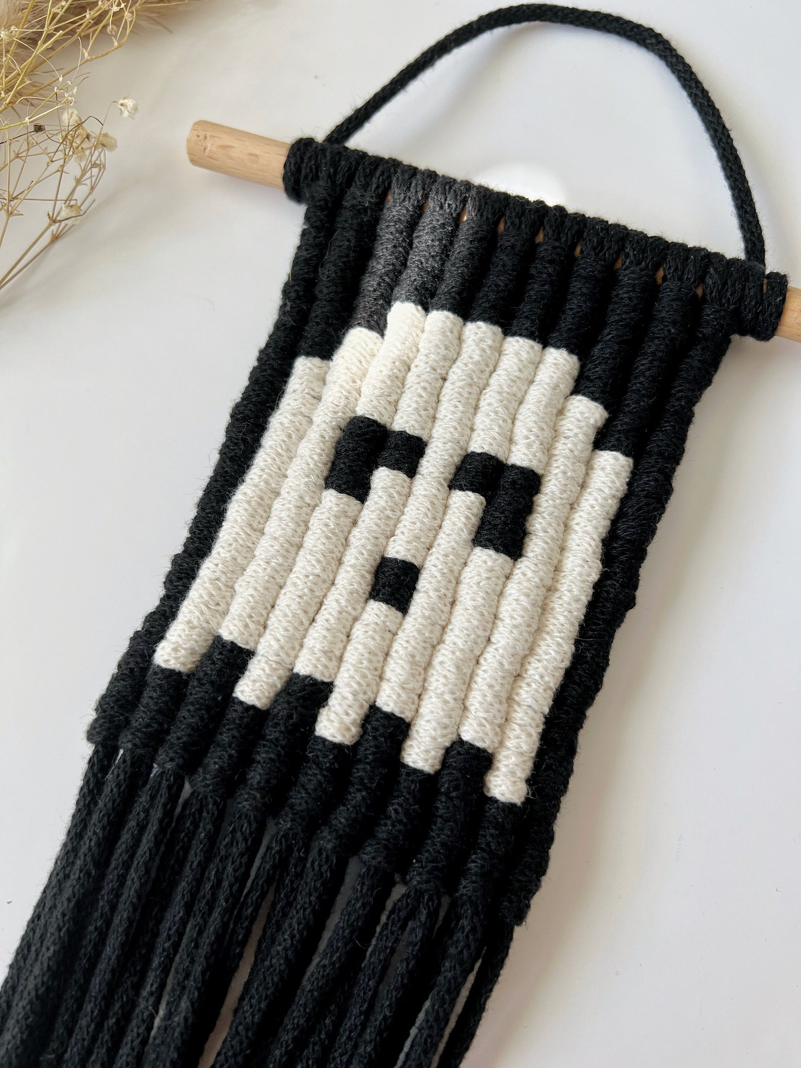 Pixel Ghost Macrame Wall Hanging for Gothic Home Style, Cute Baby Room ...