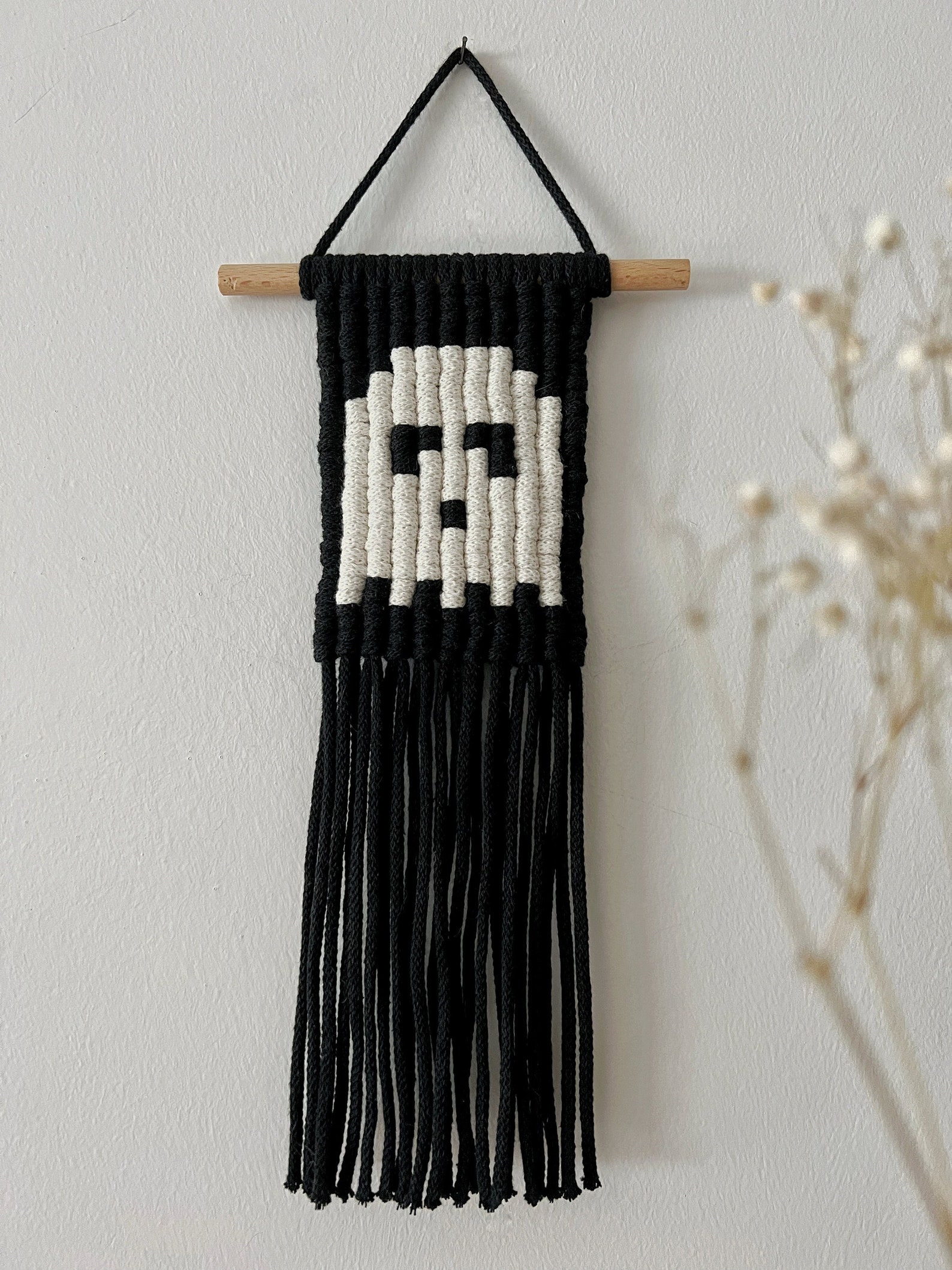 Pixel Ghost Macrame Wall Hanging for Gothic Home Style, Cute Baby Room ...