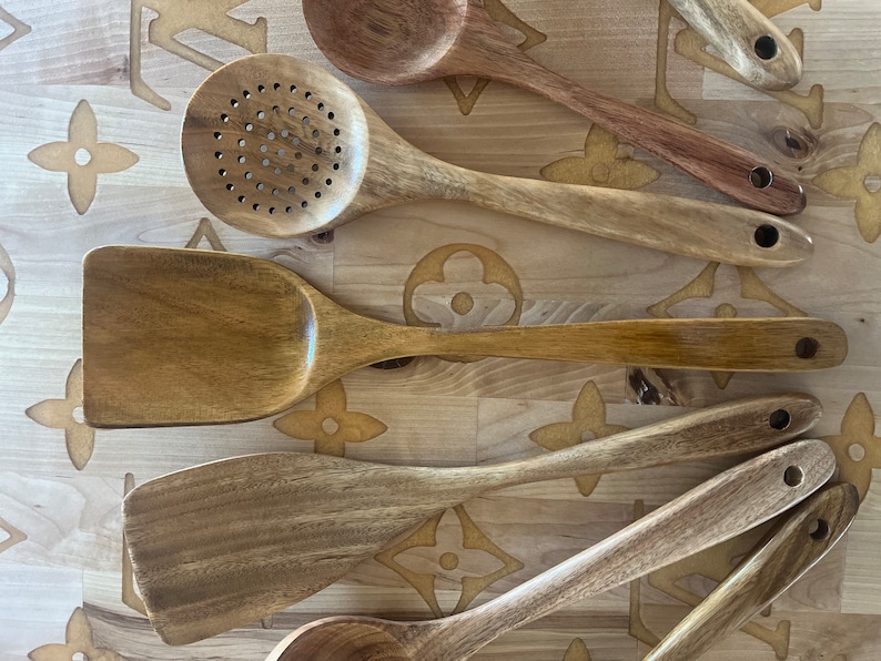 Premium Teak Wood Kitchen Utensils - Etsy