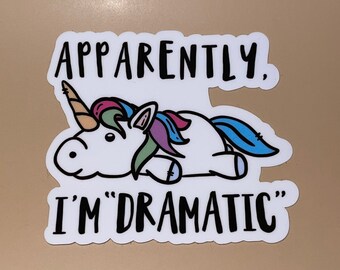 Dramatic Unicorn Stickers - Etsy