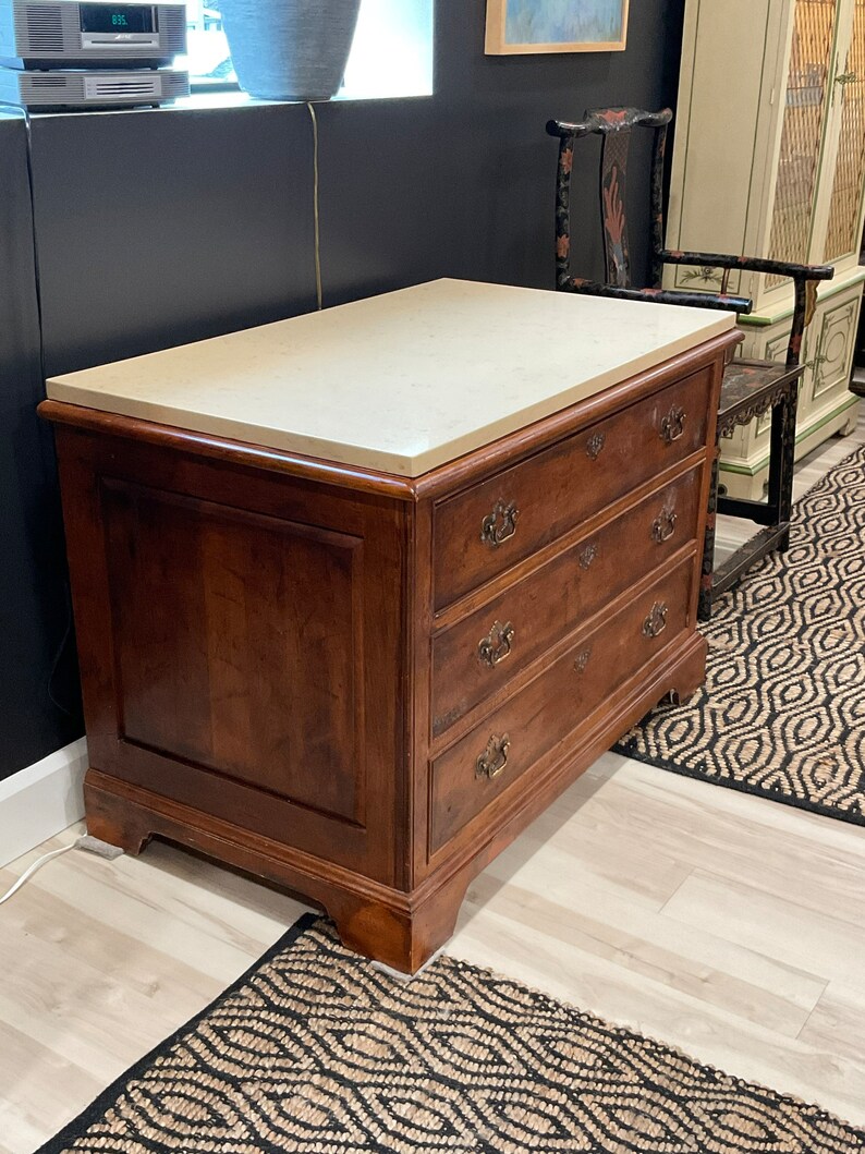 Vintage Century Furniture 3 Drawer Chests With Stone Top - Etsy