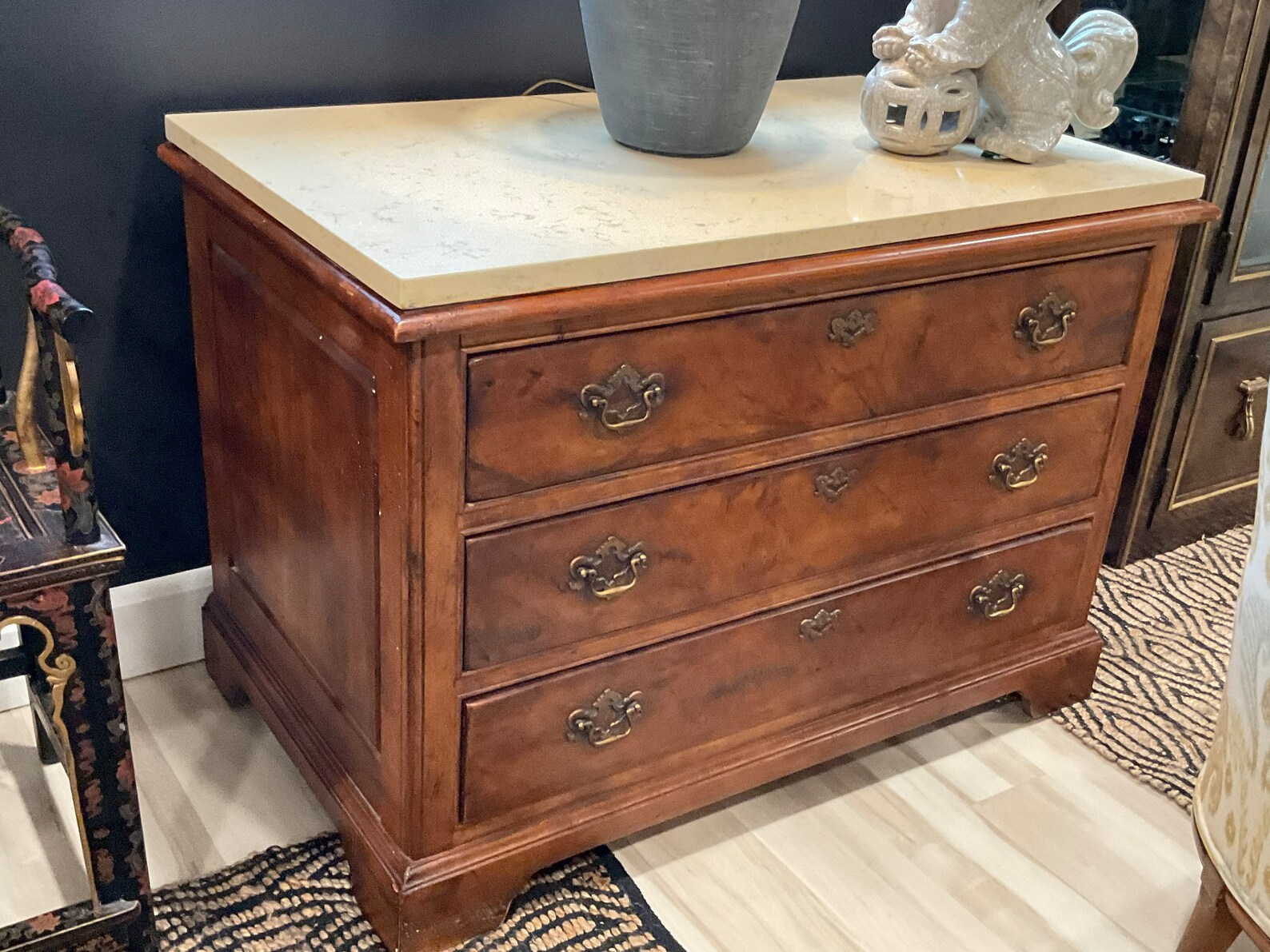 Vintage Century Furniture 3 Drawer Chests With Stone Top - Etsy