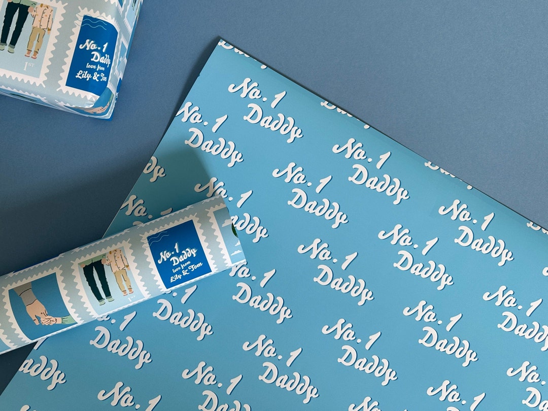No.1 Daddy Father's Day Birthday Wrapping Paper Gift Wrap - Etsy