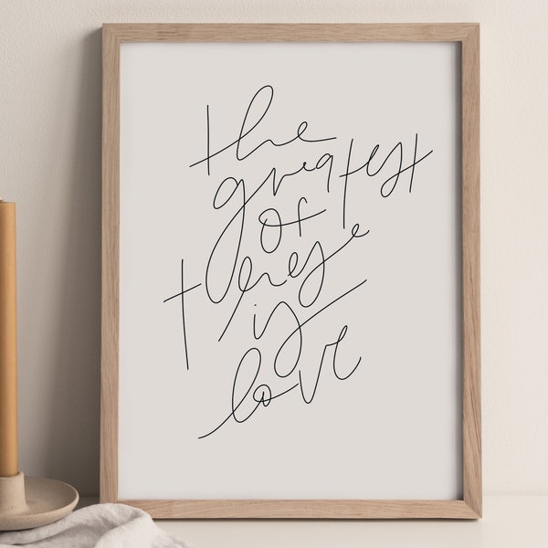 The Greatest is Love - Etsy