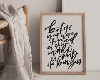 Hand Lettered Bible Verse Printable Wall Art Print Instant - Etsy