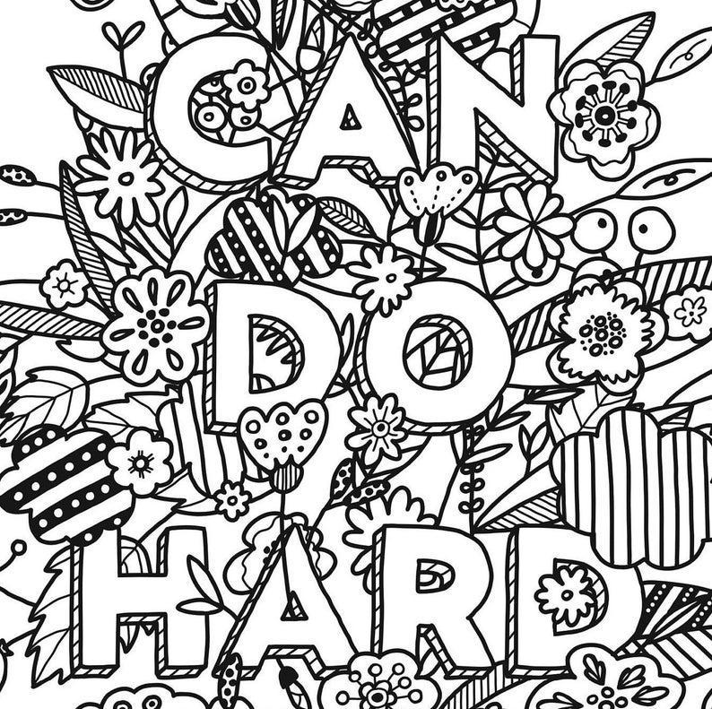 Floral Coloring Pages for Adults | Printable Motivational Quotes ...