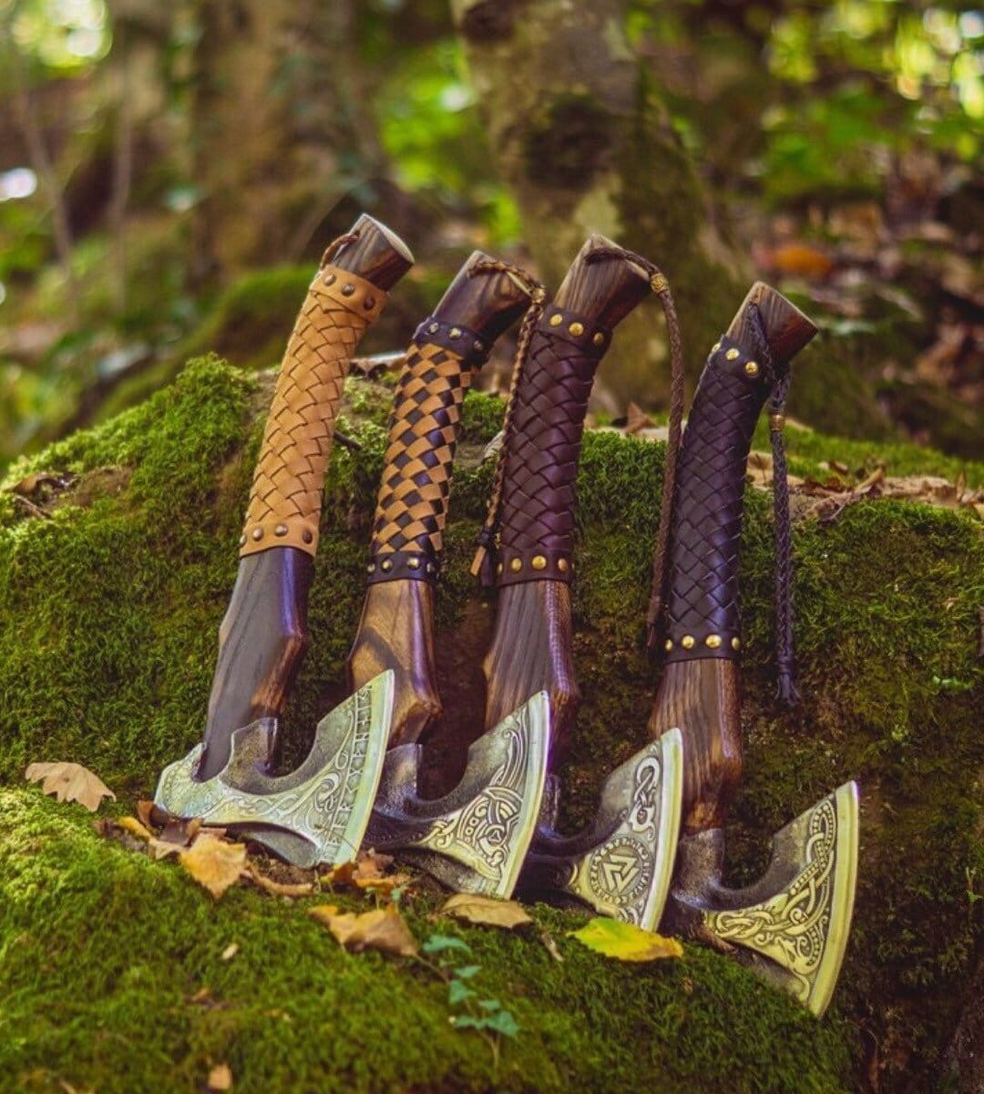 Set of 4 Viking Axes – Personalized Hand-forged Decorative Hatchets ...
