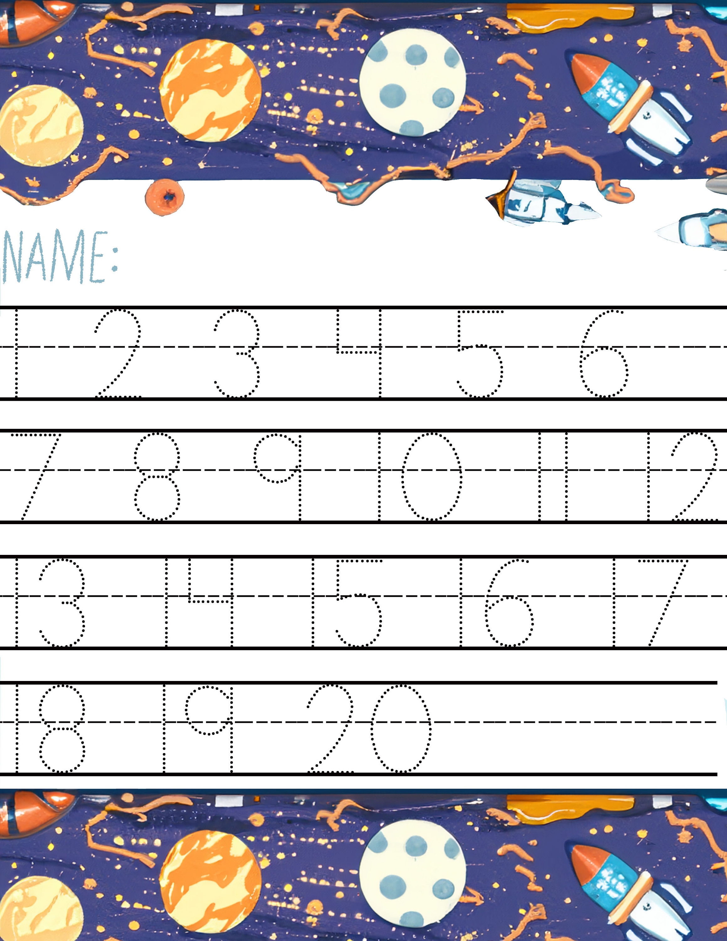Space-themed Writing Practice Sheets - Etsy