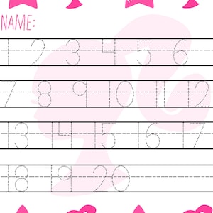 Barbie-themed Writing Practice Sheets - Etsy