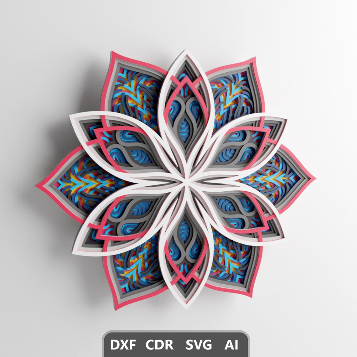 Multilayer Flower Mandala Design , SVG Files for Cricut and Laser ...