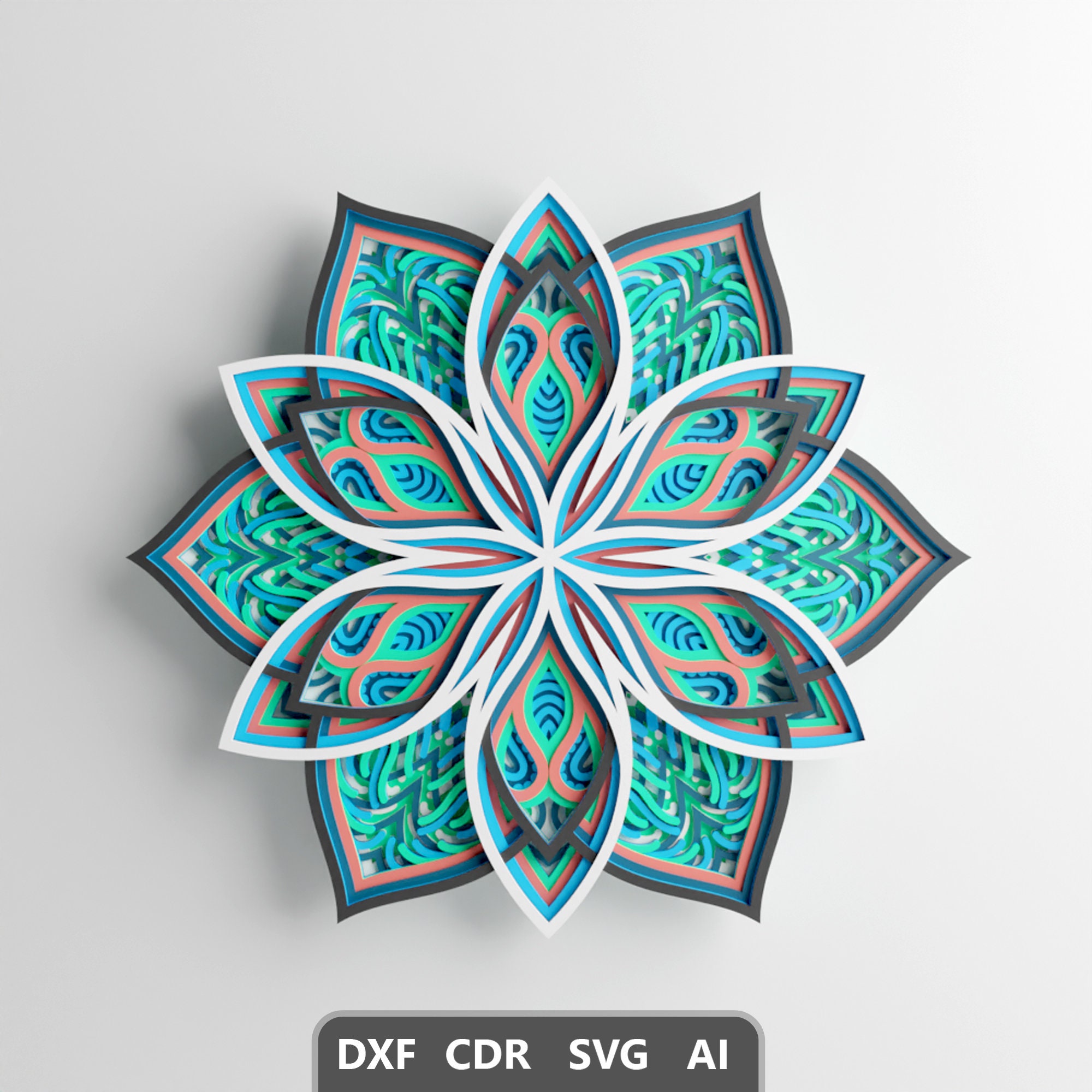 Multilayer Flower Mandala Design , SVG Files for Cricut and Laser ...