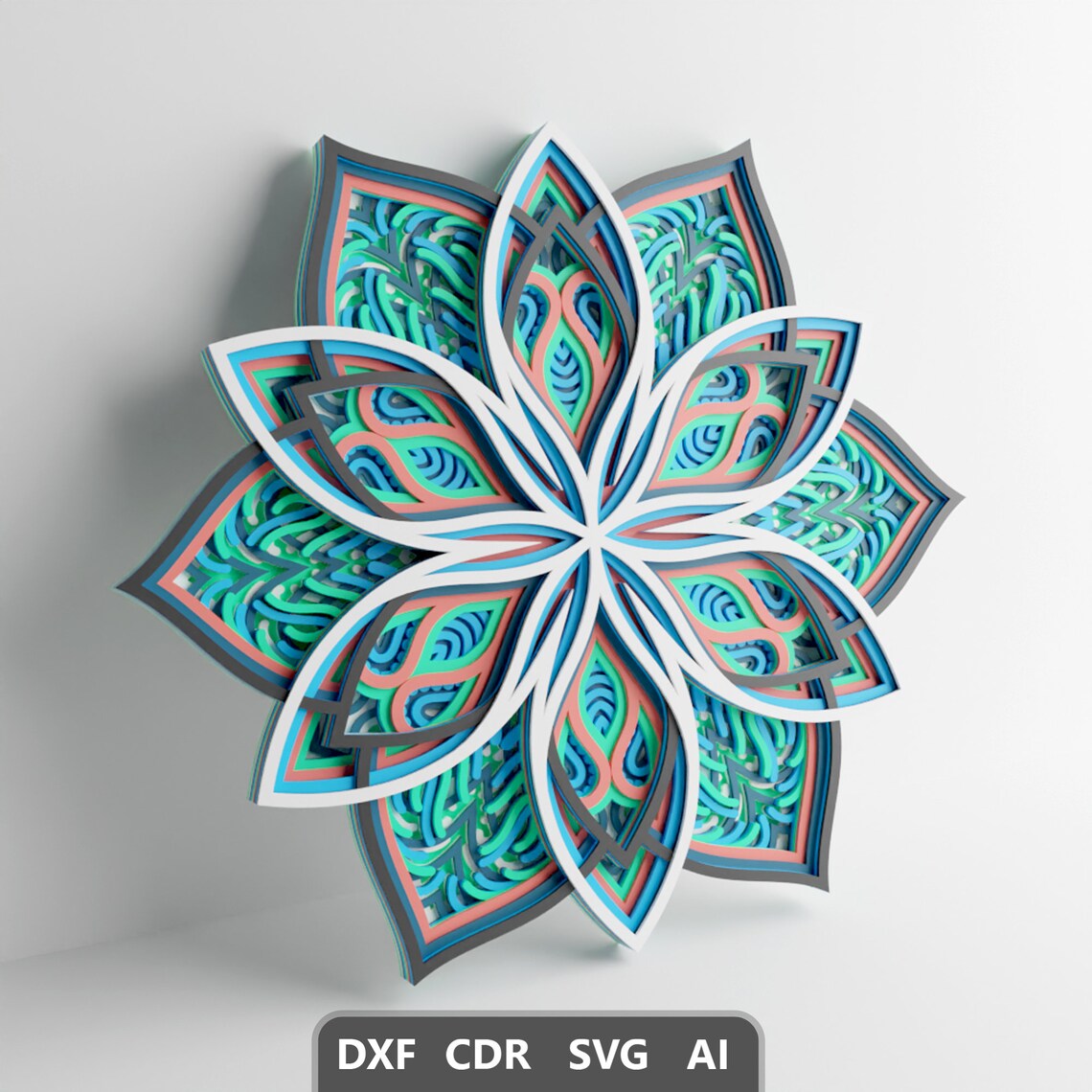 Multilayer Flower Mandala Design , SVG Files for Cricut and Laser ...