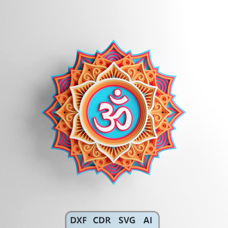 Multilayer Om Mandala Design SVG Files for Cricut and Laser - Etsy