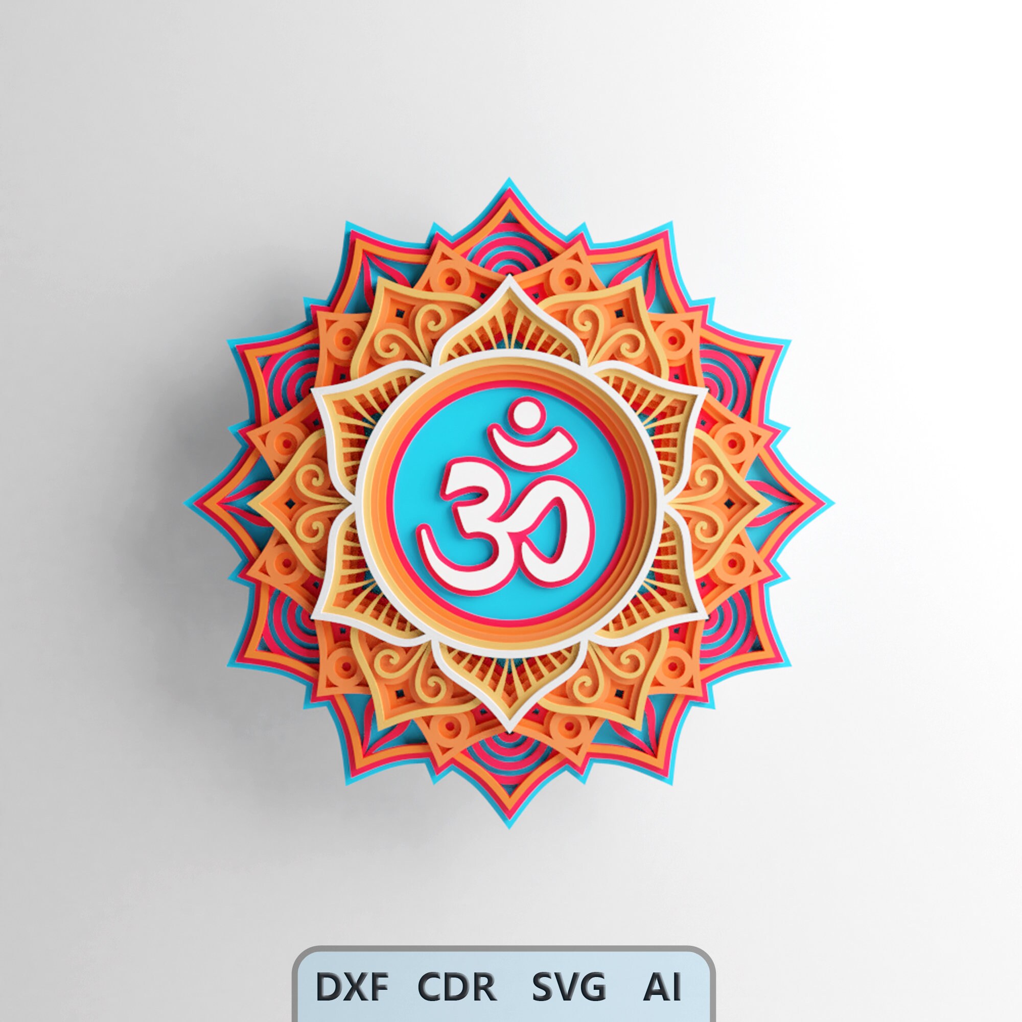 Multilayer Om Mandala Design , SVG Files for Cricut and Laser Cutting ...