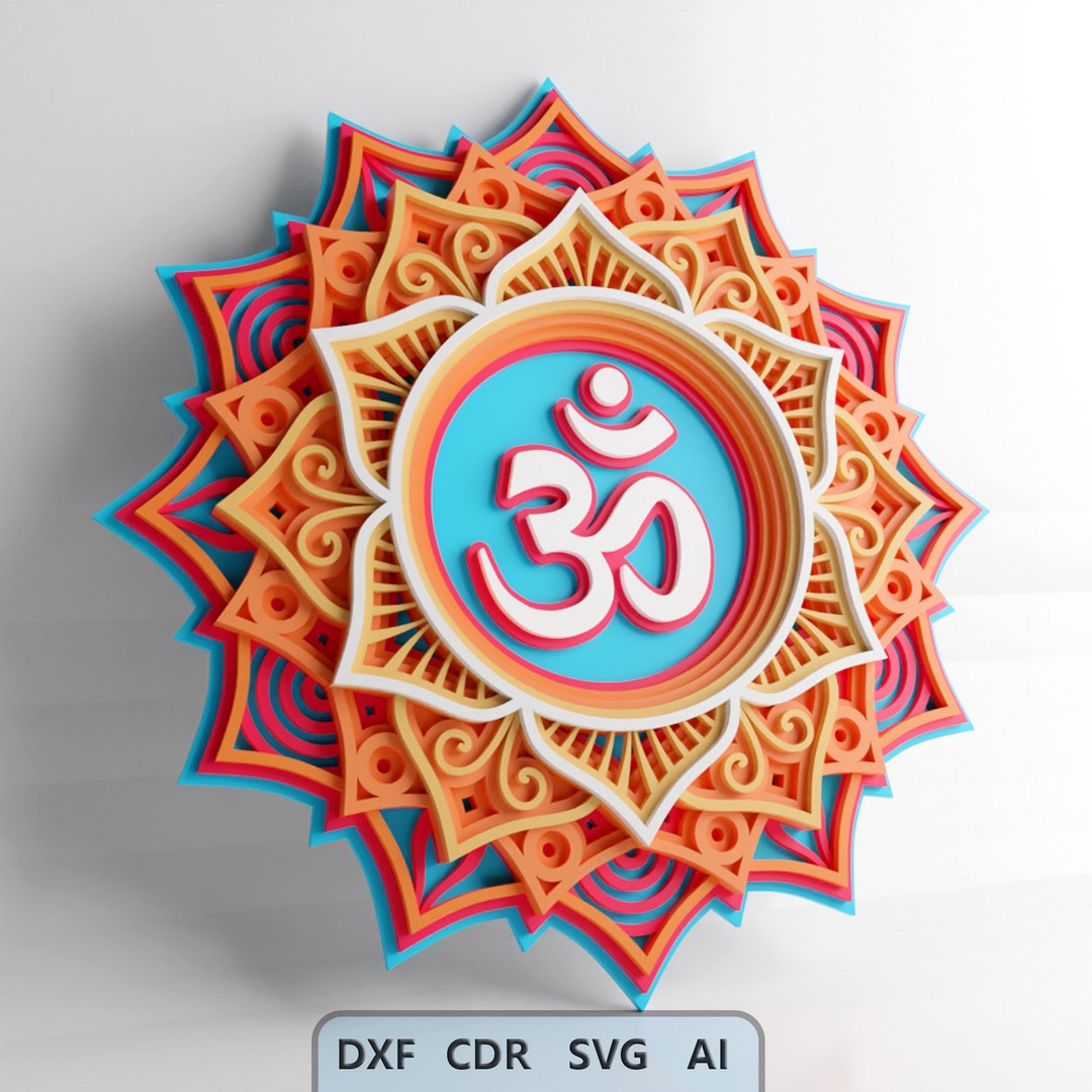 Multilayer Om Mandala Design , SVG Files for Cricut and Laser Cutting ...