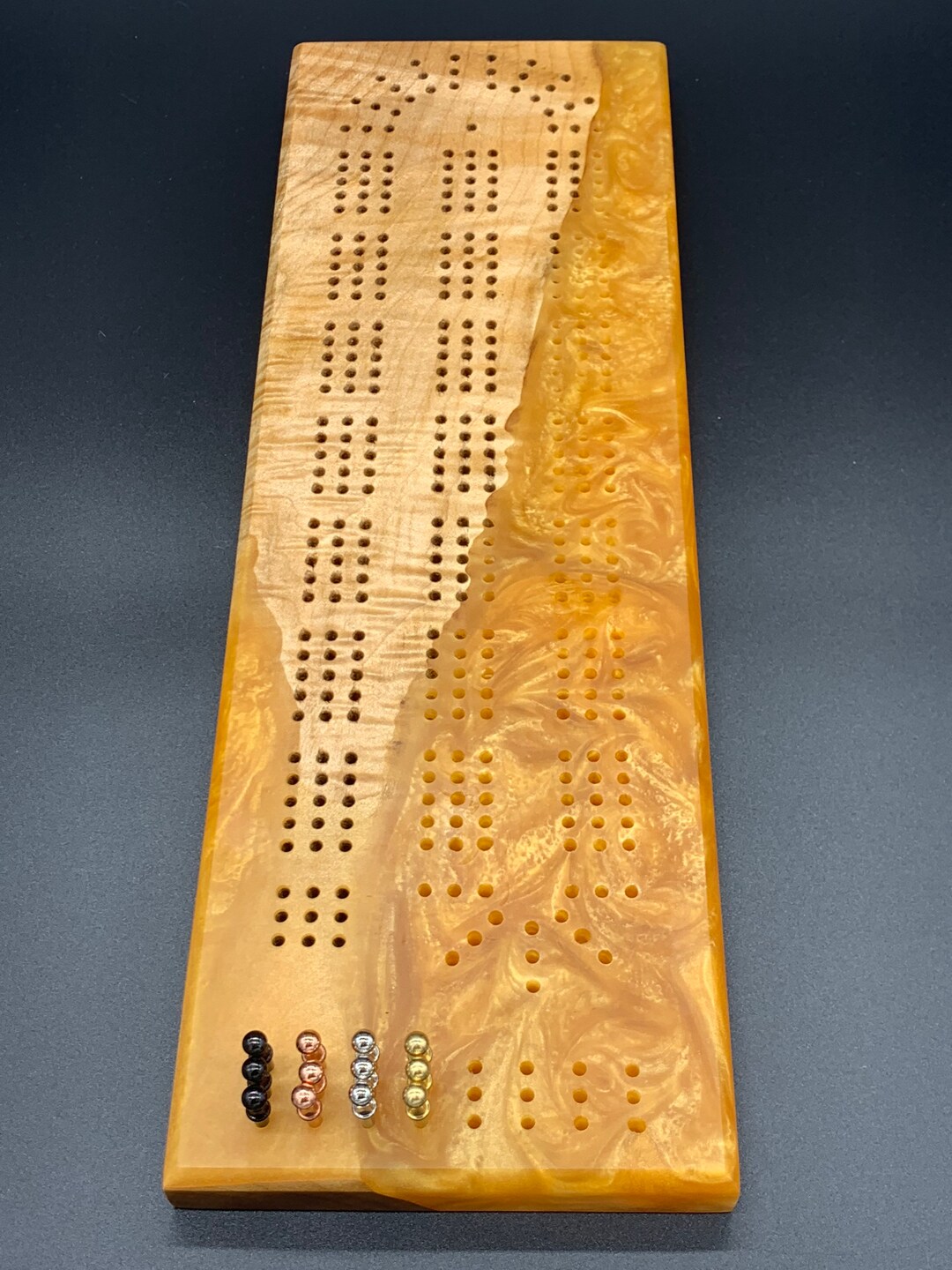 Maple Burl/epoxy Cribbage Board! READY TO SHIP! - Etsy