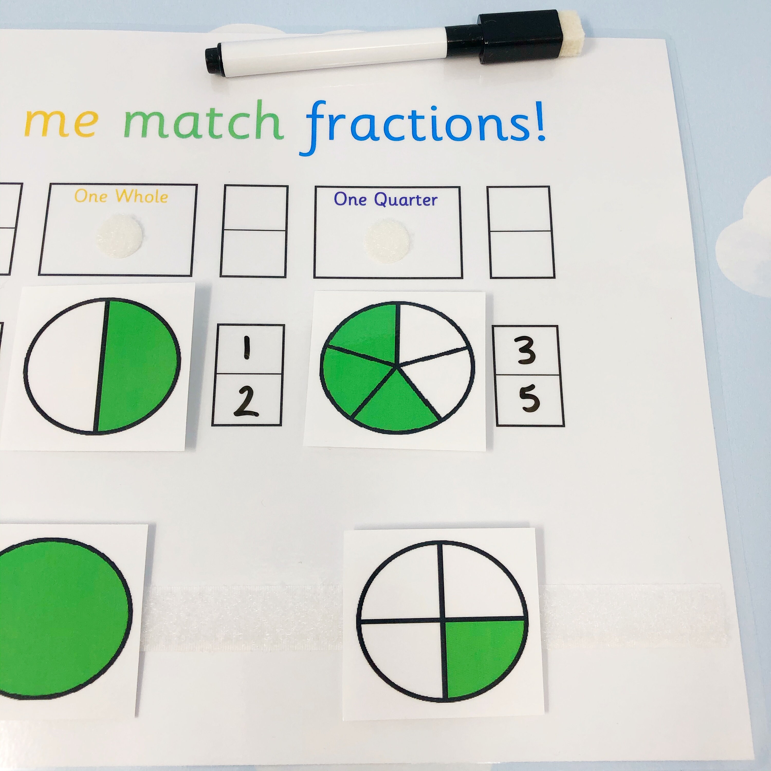 Fractions Learning Sheet KS2 Matching Activities Learning Fractions ...