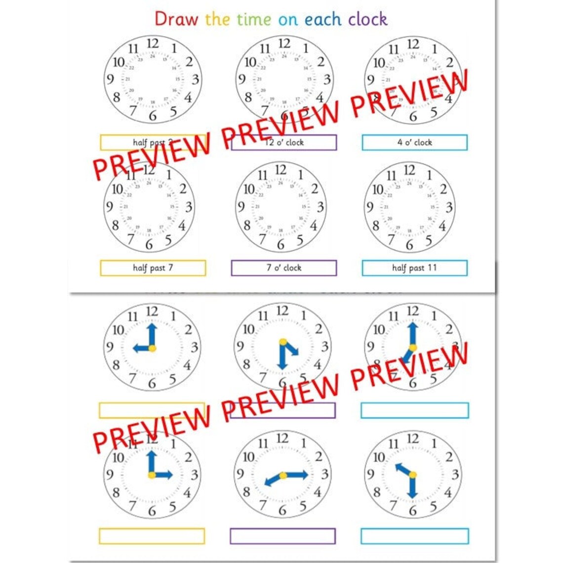 Telling the Time: Booklet and Clock Laminates. Years 1-3+ - Etsy