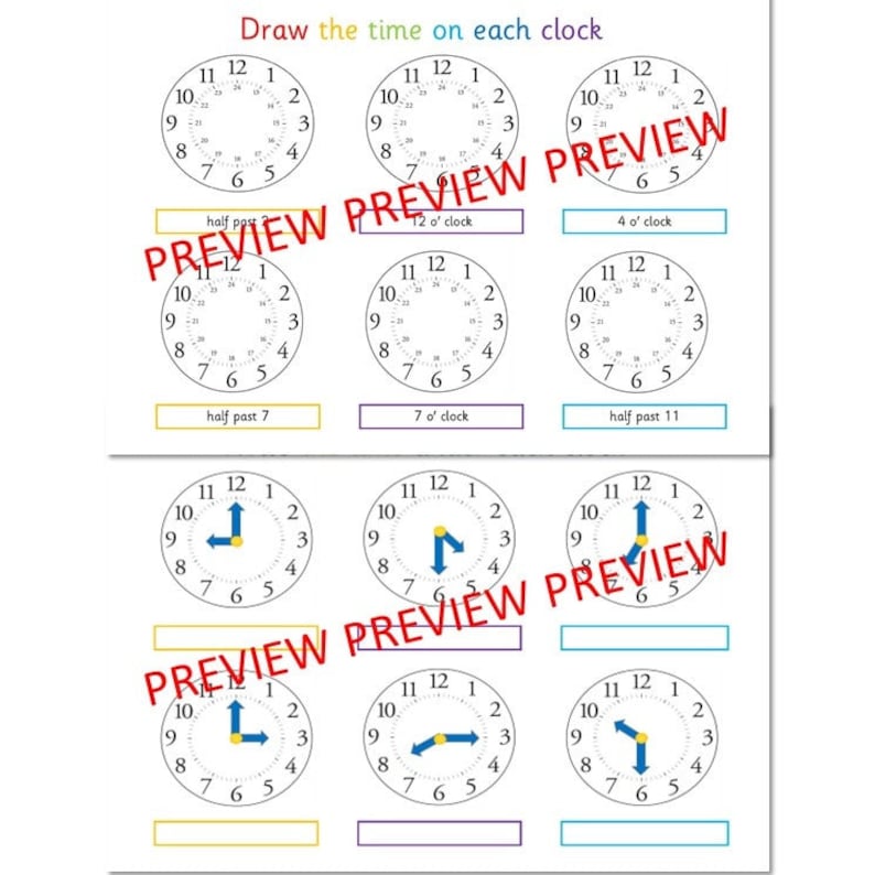Telling the Time: Booklet and Clock Laminates. Years 1-3+ - Etsy