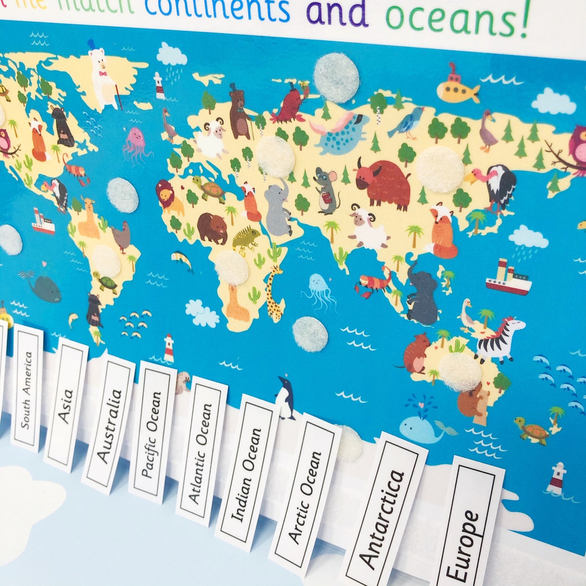 World Map - Continents and Oceans - Learning Sheet - Geography - KS1 ...