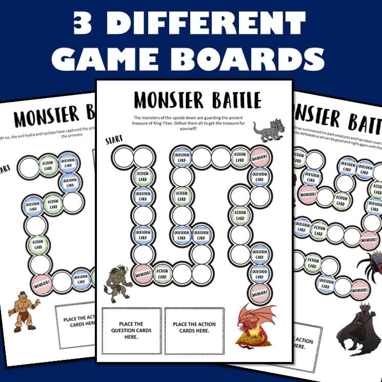 Multiplication Maths Board Game: Monster Battle! (one X One Digit & Two ...