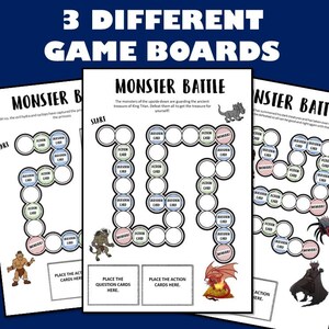 Multiplication Maths Board Game: Monster Battle! (one X One Digit & Two ...