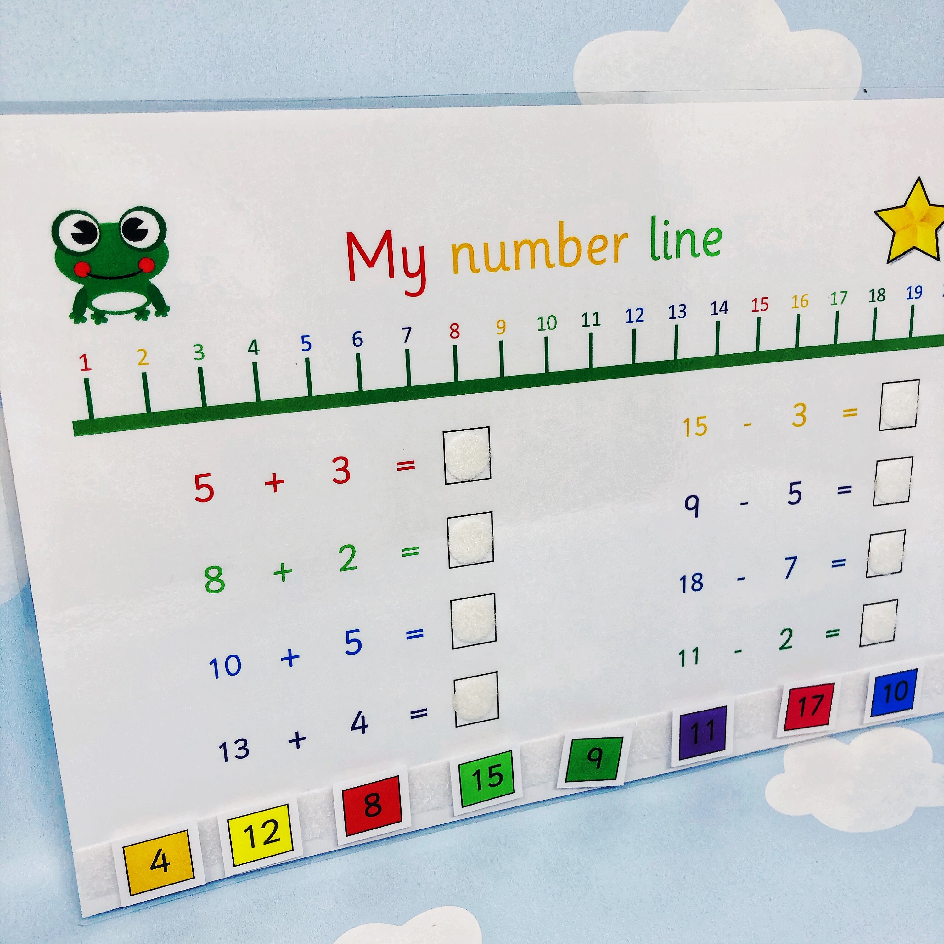 Number Line to 20 Maths Sums Learning Sheet KS1 Year - Etsy España