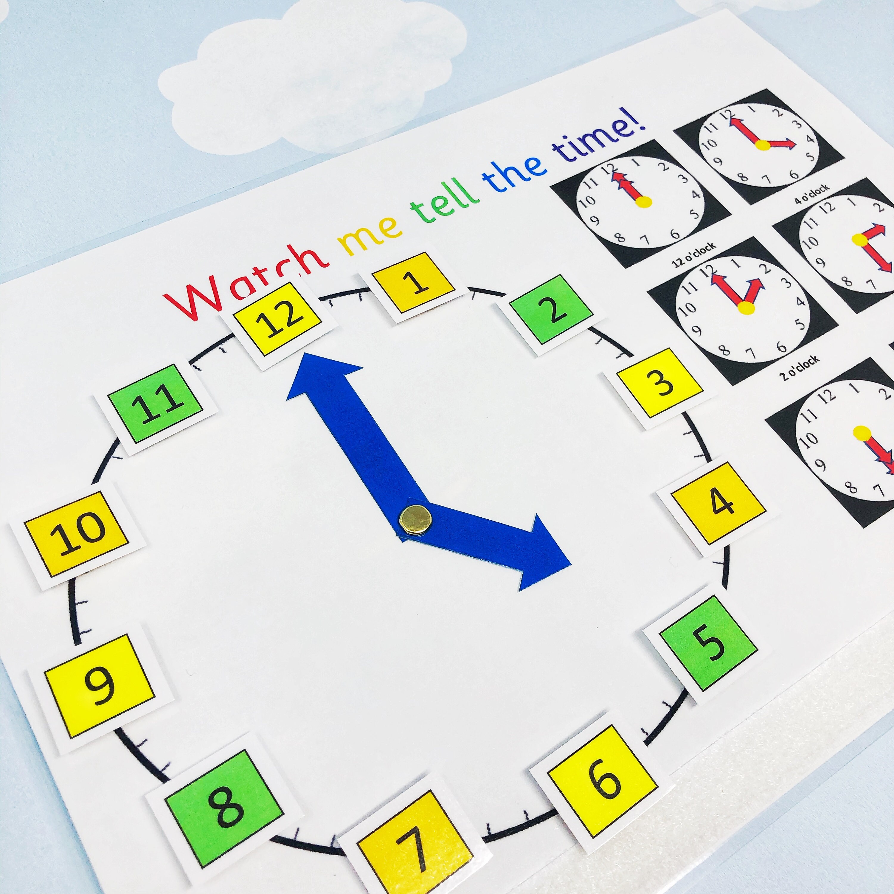 Telling the Time Kids Clock Starting School Reception - Etsy