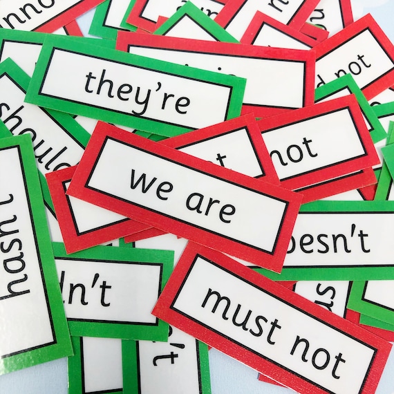 Contraction Flashcards Learning Cards School Words - Etsy