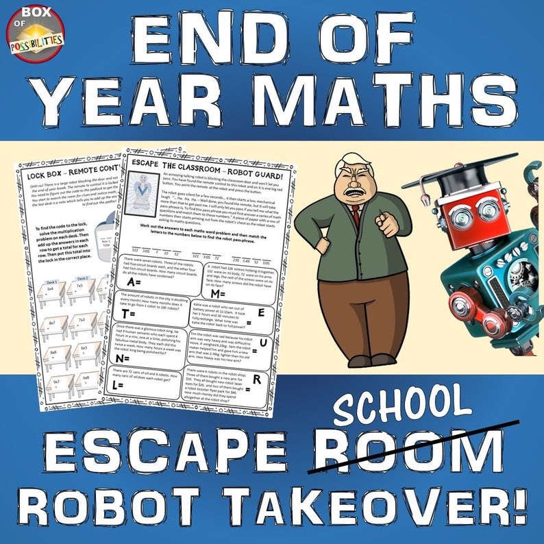 Maths Activity: Escape Room - Robot Takeover! End of Year Maths Fun. - Etsy