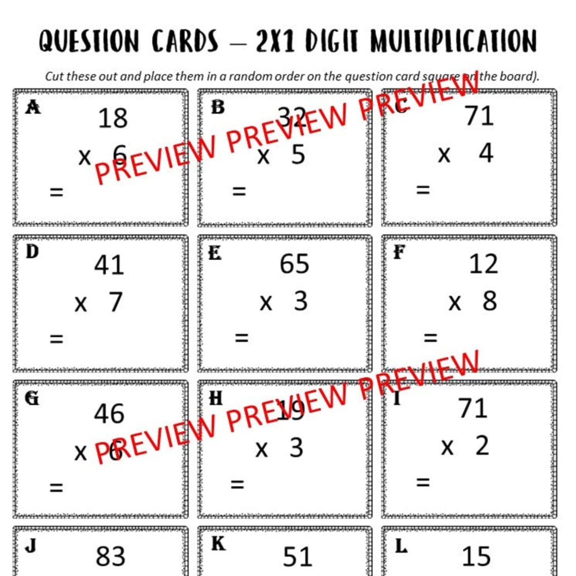 Multiplication Maths Board Game: Monster Battle! (one X One Digit & Two ...