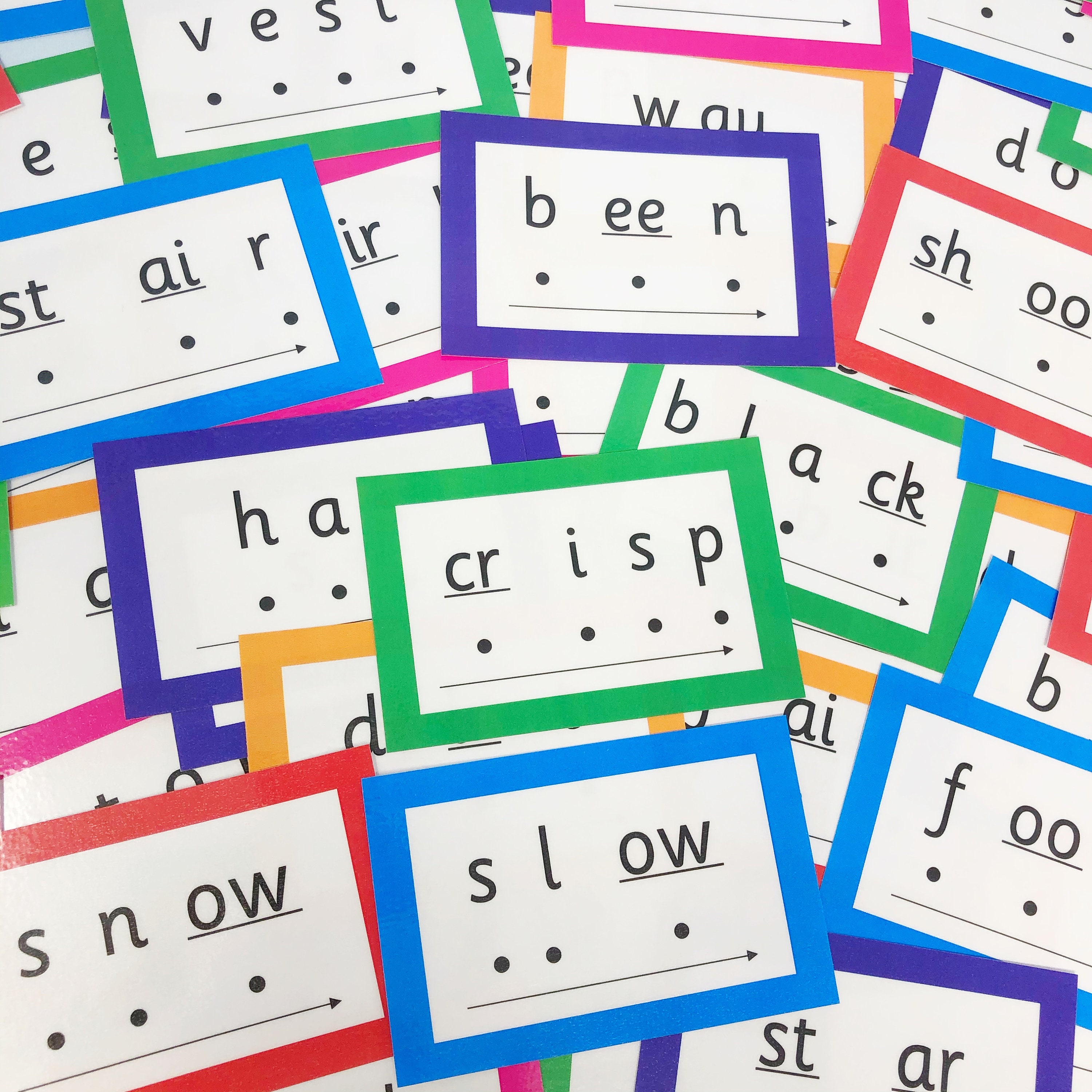 Phonics Flashcards Blending Words Reception Words KS1 | Etsy