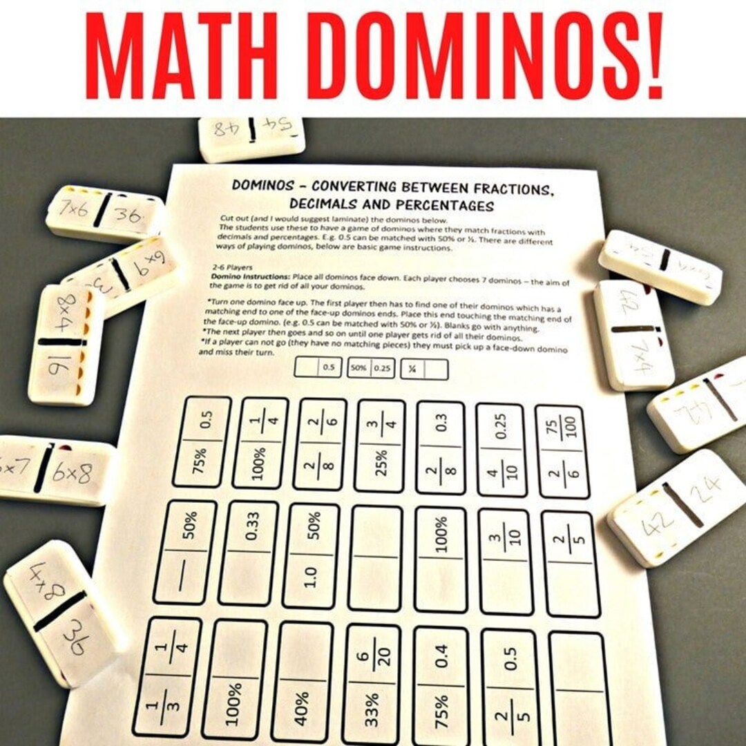 Printable Domino Maths Game. Multiplication and Converting Between ...