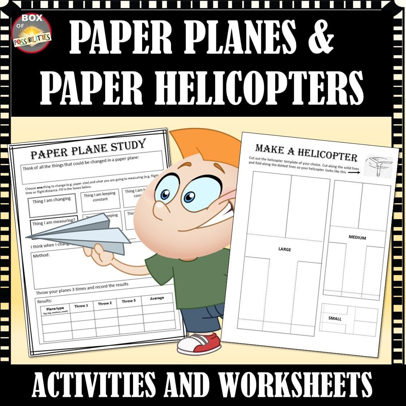 Paper Plane Math Activity & Paper Helicopter Activities. Fun Maths ...
