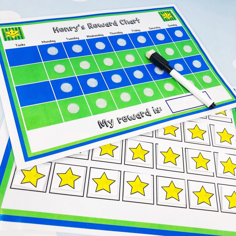 Kids Reward Chart: Green Chore Chart, Daily Routine (printable PDF) - Etsy