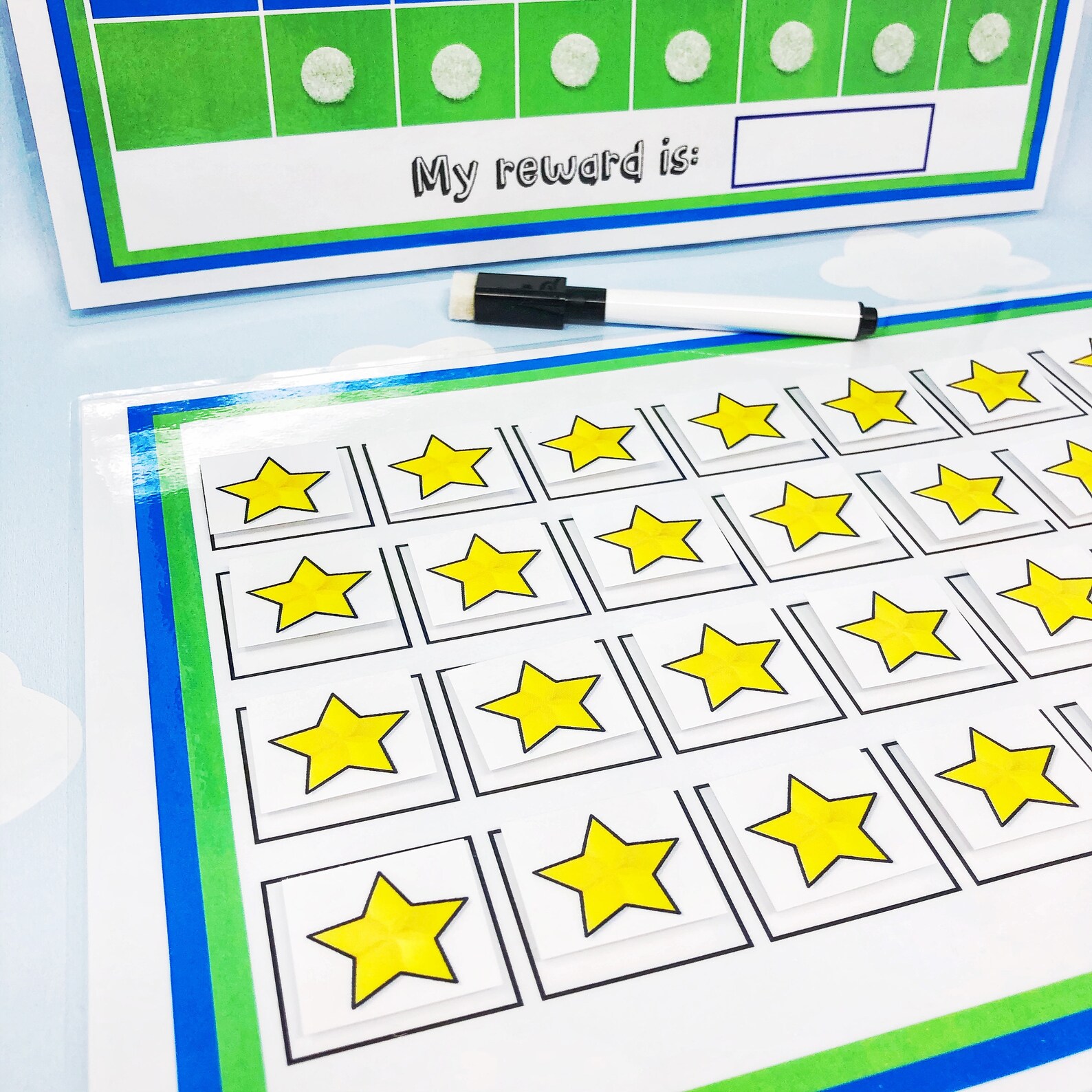 Kids Reward Chart: Green Chore Chart, Daily Routine (printable PDF) - Etsy