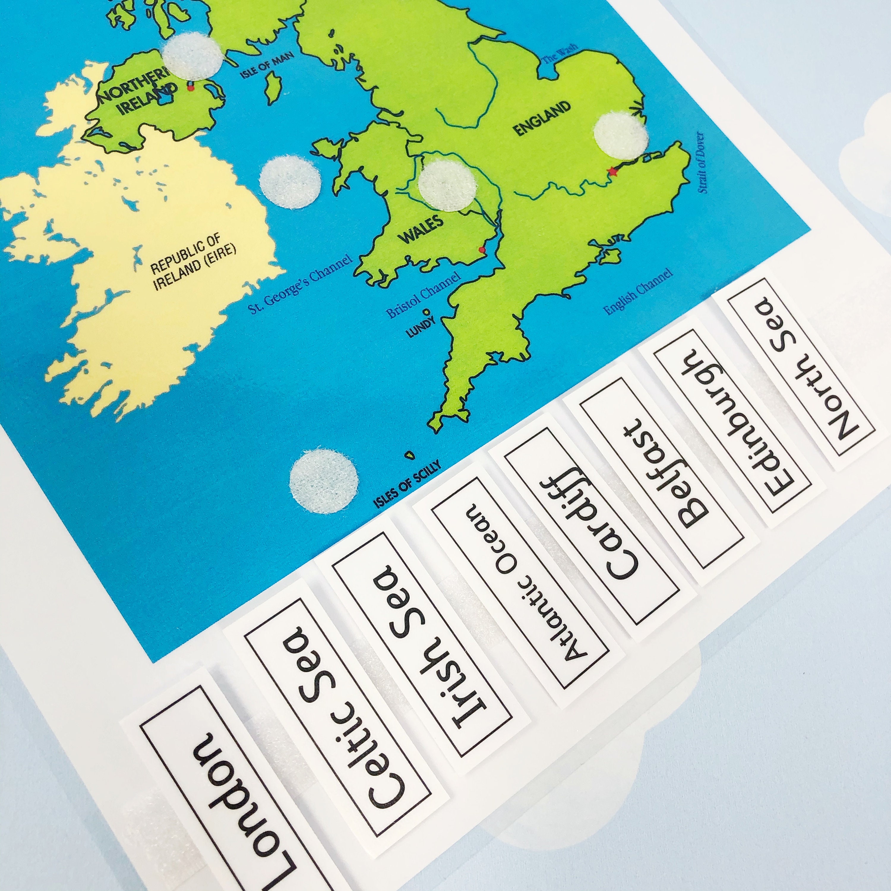 UK Map - Learning Sheet - Seas and Capital Cities - KS1 - Matching Game ...