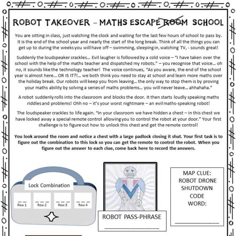 Maths Activity: Escape Room - Robot Takeover! End of Year Maths Fun. - Etsy