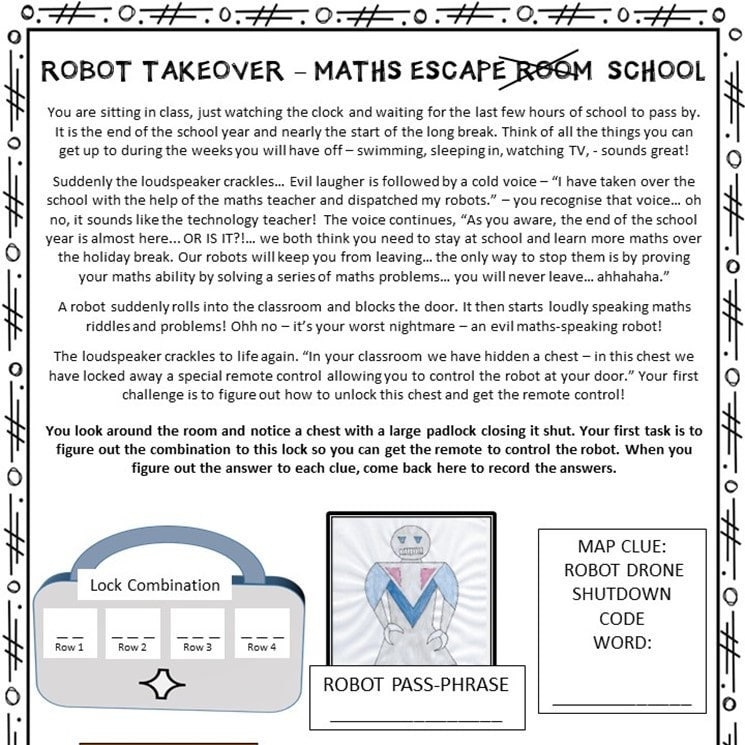 Maths Activity: Escape Room - Robot Takeover! End of Year Maths Fun. - Etsy