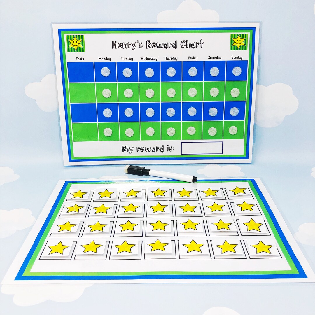 Kids Reward Chart: Green Chore Chart, Daily Routine (printable PDF) - Etsy